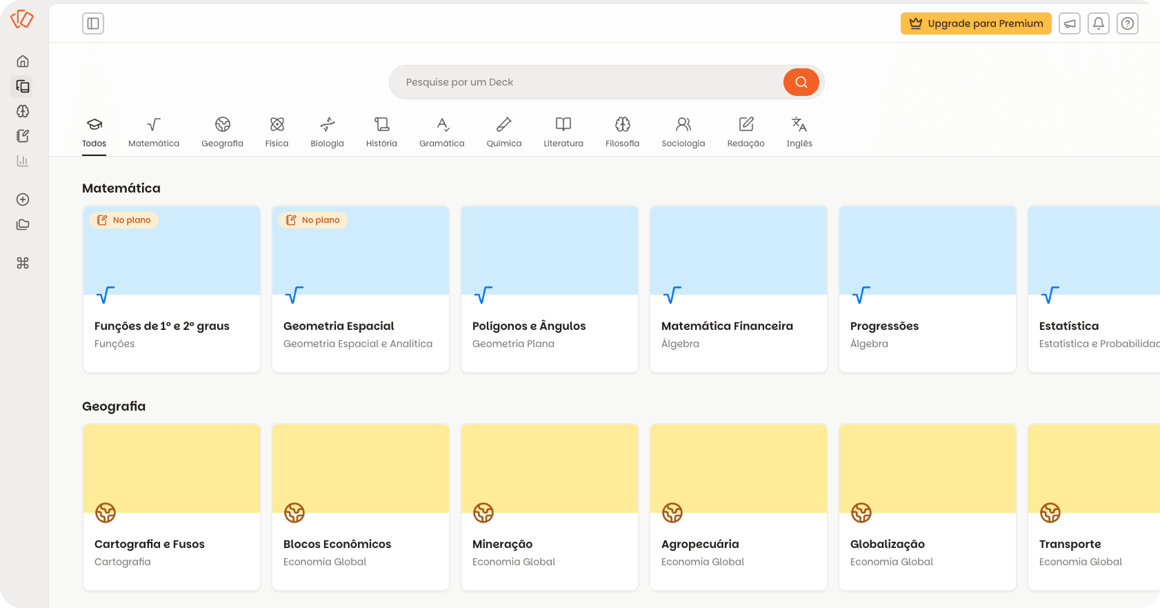 VestCards - Flashcards Vestibular ENEM, FUVEST e Unicamp - Vestcards